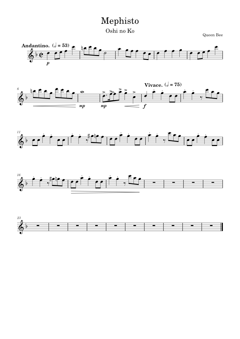 メフィスト Mephisto – QUEEN BEE (Ziyoou-vachi) Mephisto | Queen Bee - Violin ...