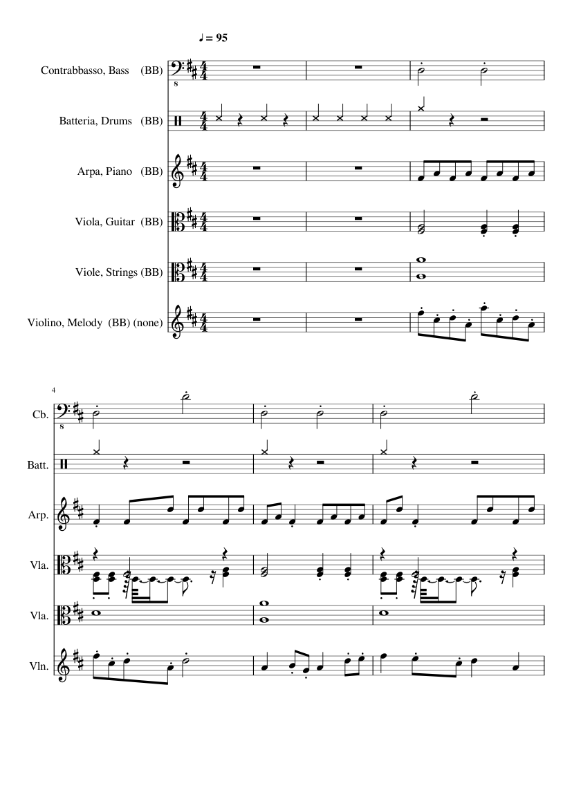 MUSETTE Sheet music for Contrabass, Violin, Viola, Drum group & more instruments (Mixed Ensemble ...