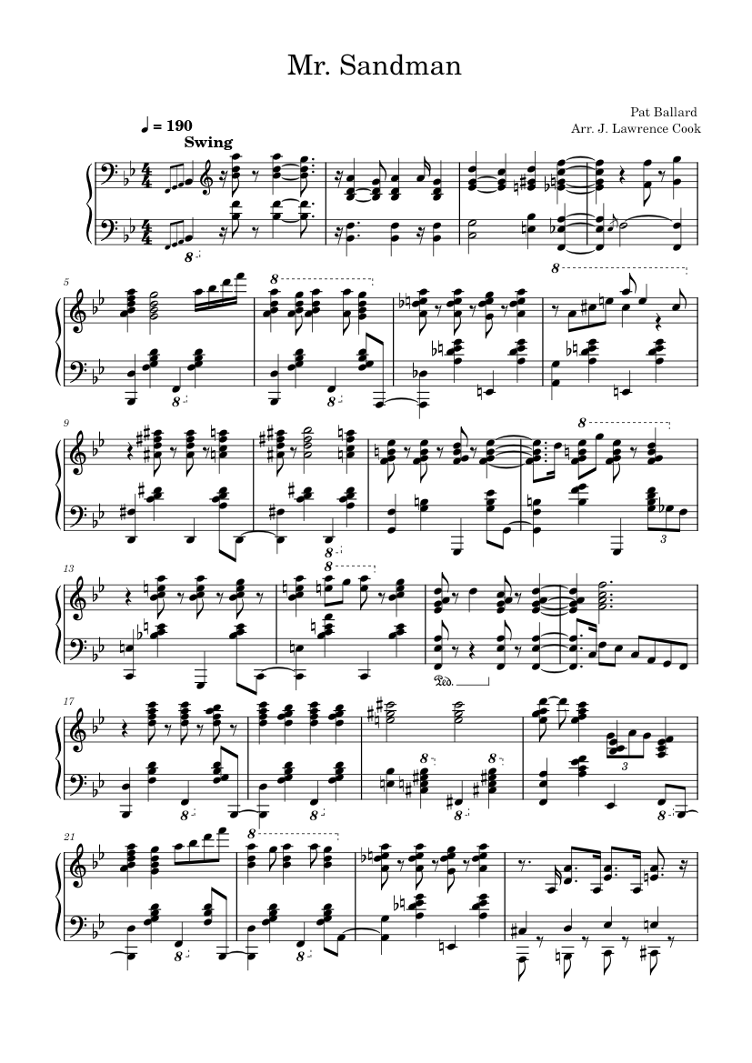 Mr. Sandman Sheet Music for Piano (Solo) | MuseScore.com