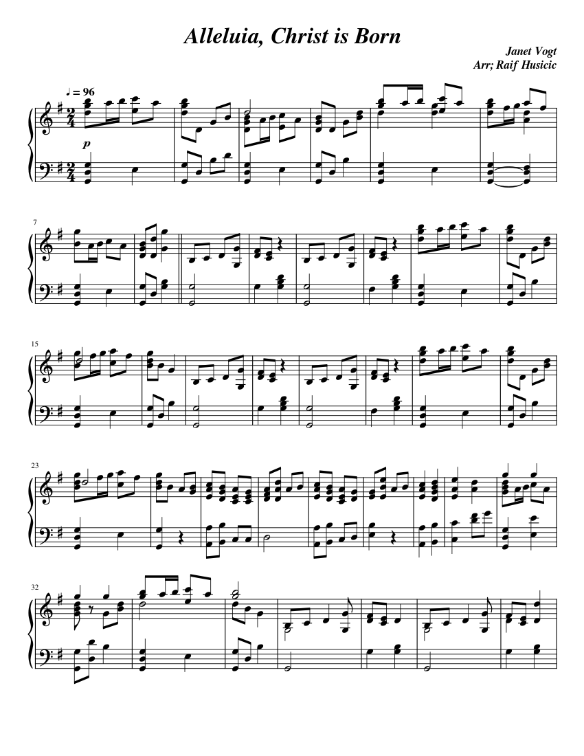 Alleluia, Christ is Born Sheet Music for Piano (Solo) | MuseScore.com