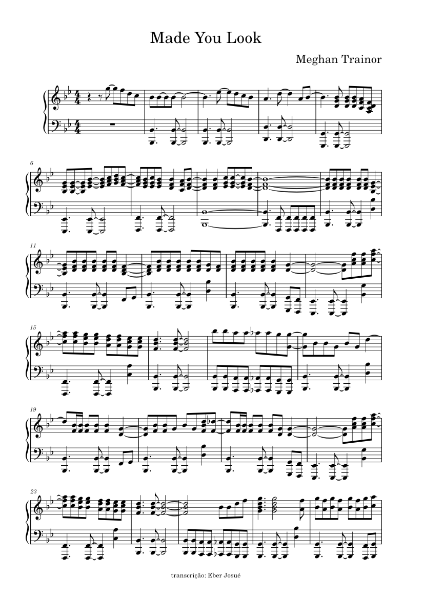 Made You Look - Meghan Trainor Sheet Music for Piano (Solo) | MuseScore.com