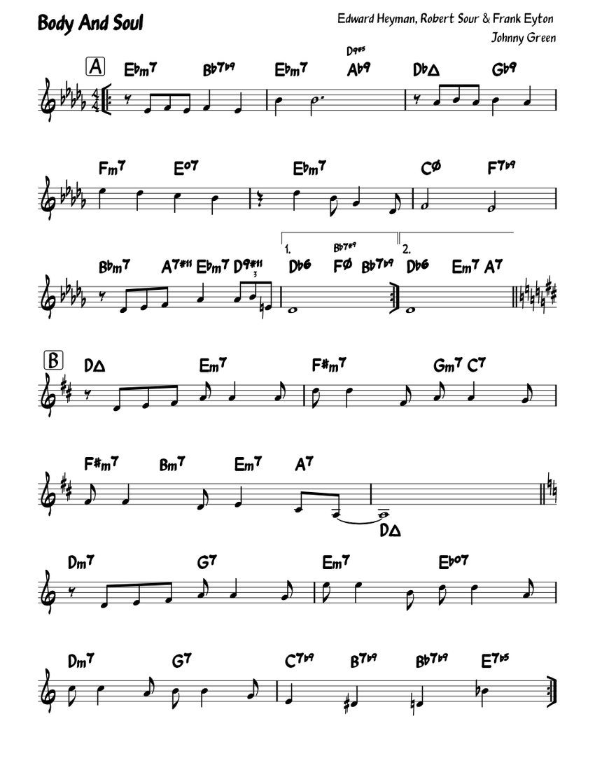 Body And Soul - piano tutorial