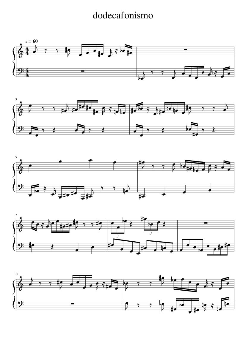 dodecafonismo obra 1 Sheet music for Piano (Solo) Easy | Musescore.com