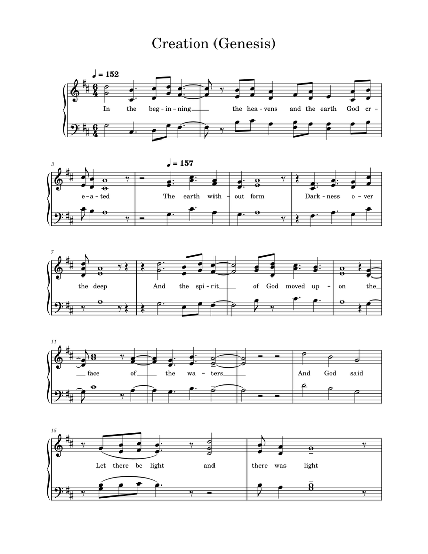 Creation_(Genesis) Sheet music for Piano (Solo) | Musescore.com