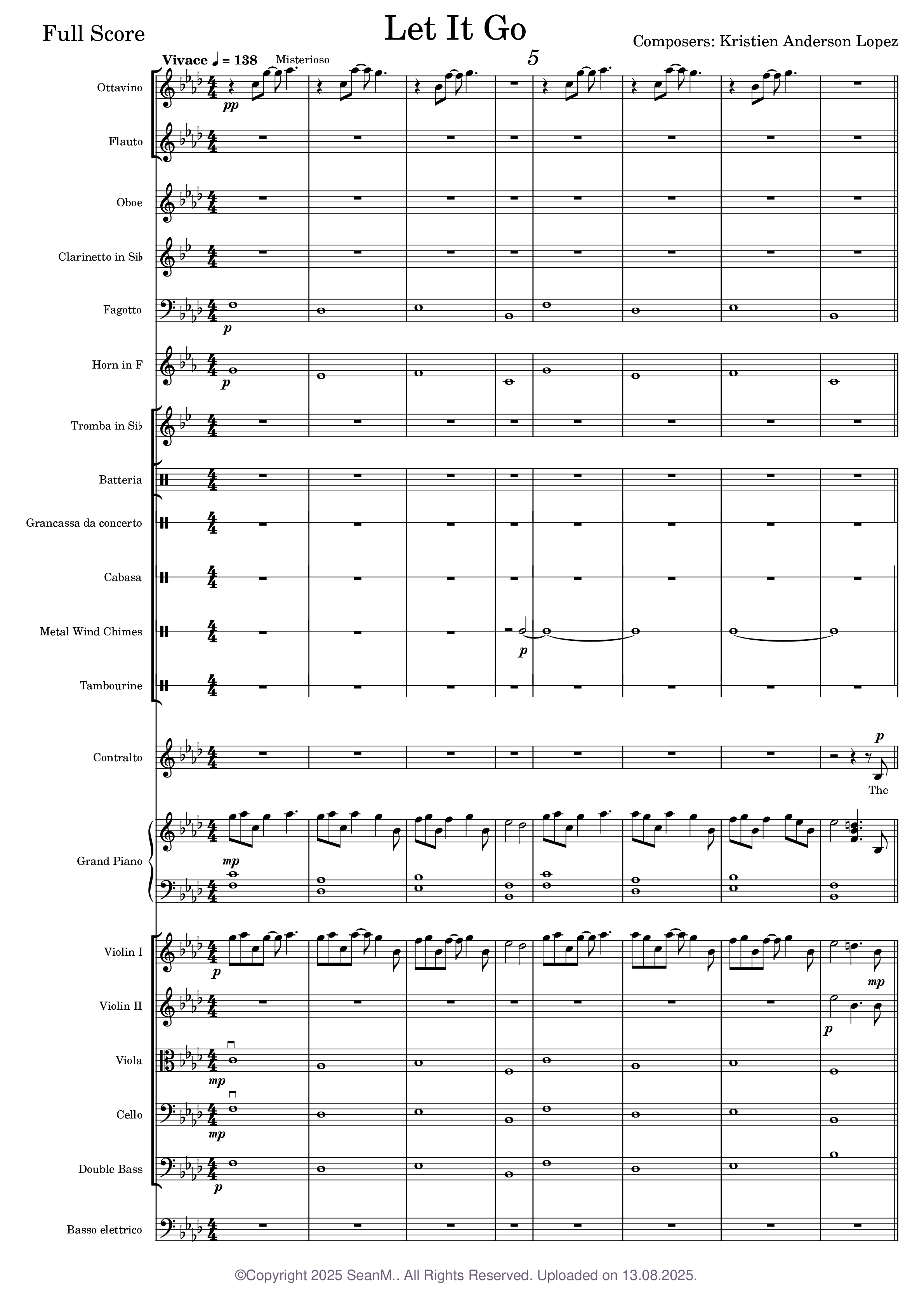 Let it Go Arangement – SeanM. Sheet Music for Piano, Alto, Tambourine ...