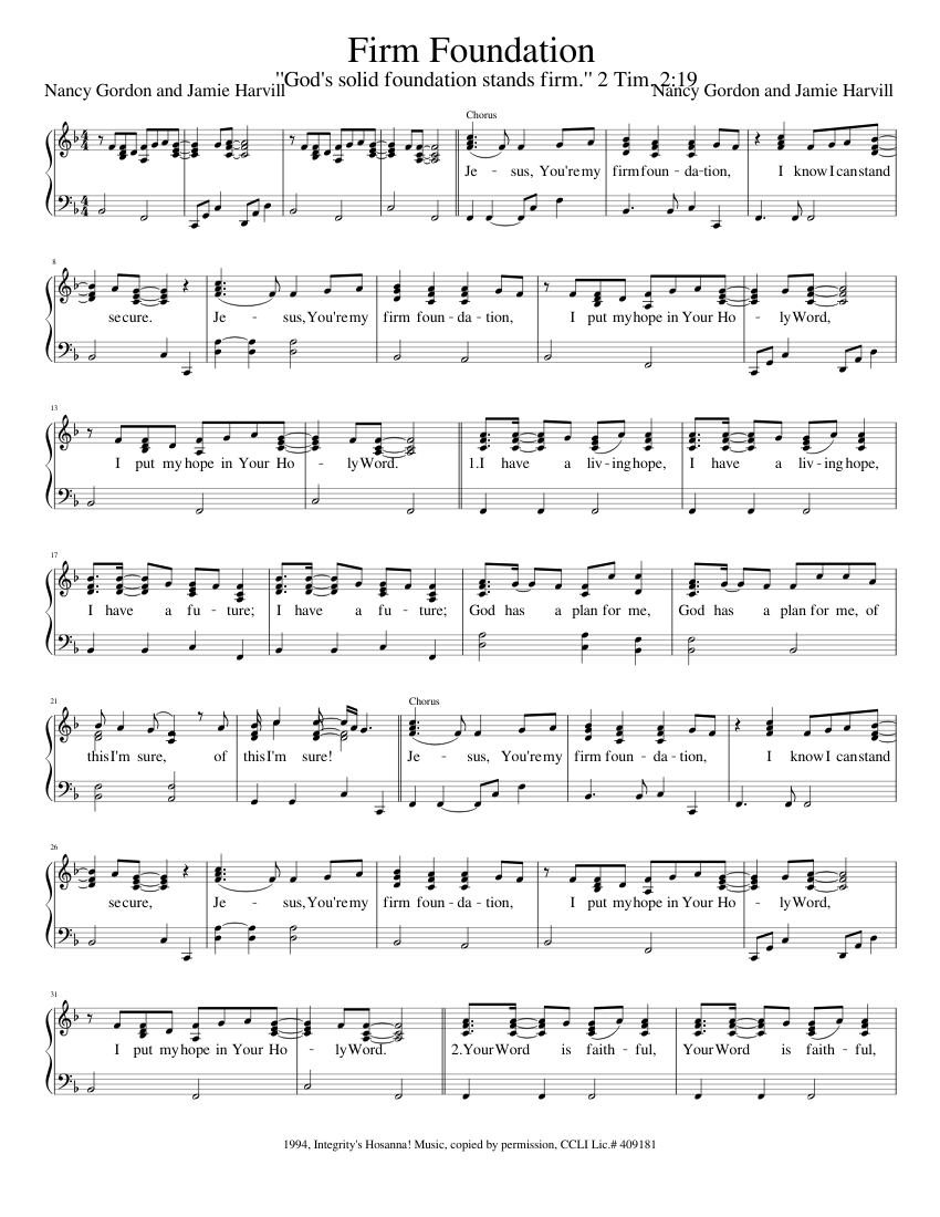 Firm Foundation Sheet music for Piano (Solo) | Musescore.com