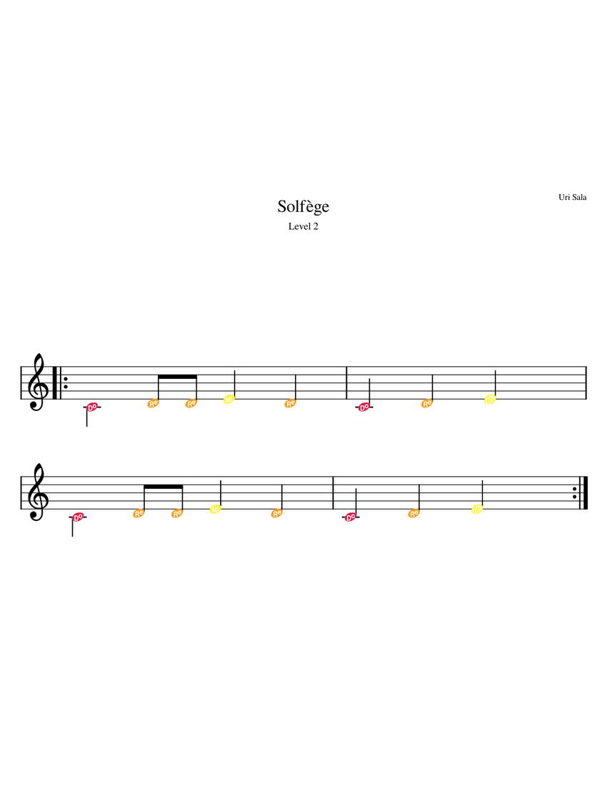 Solfege - level 2 Sheet music for Piano (Solo) | Musescore.com