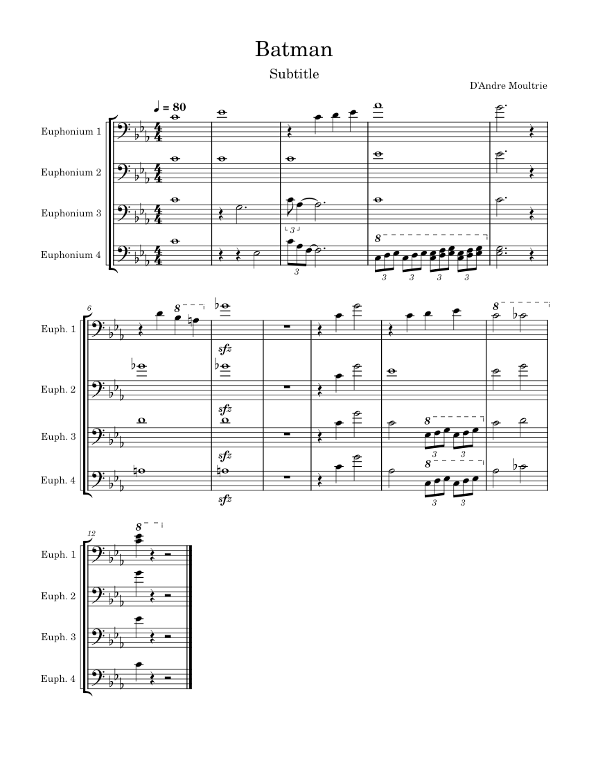 Batman : The Animated Series - Opening Theme (1992) - Piano ...