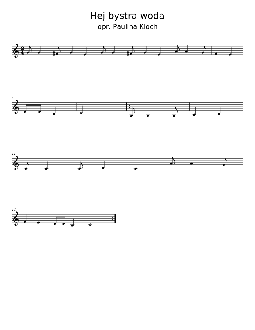 Hej bystra woda - Misc Traditional Sheet music for Vocals (Solo ...