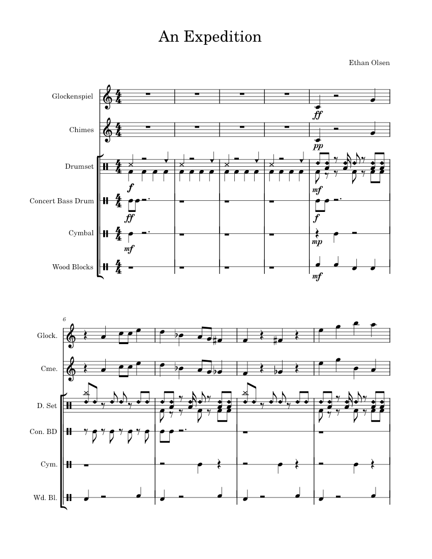 An Expedition Sheet music for Glockenspiel, Crash, Drum group, Bass ...
