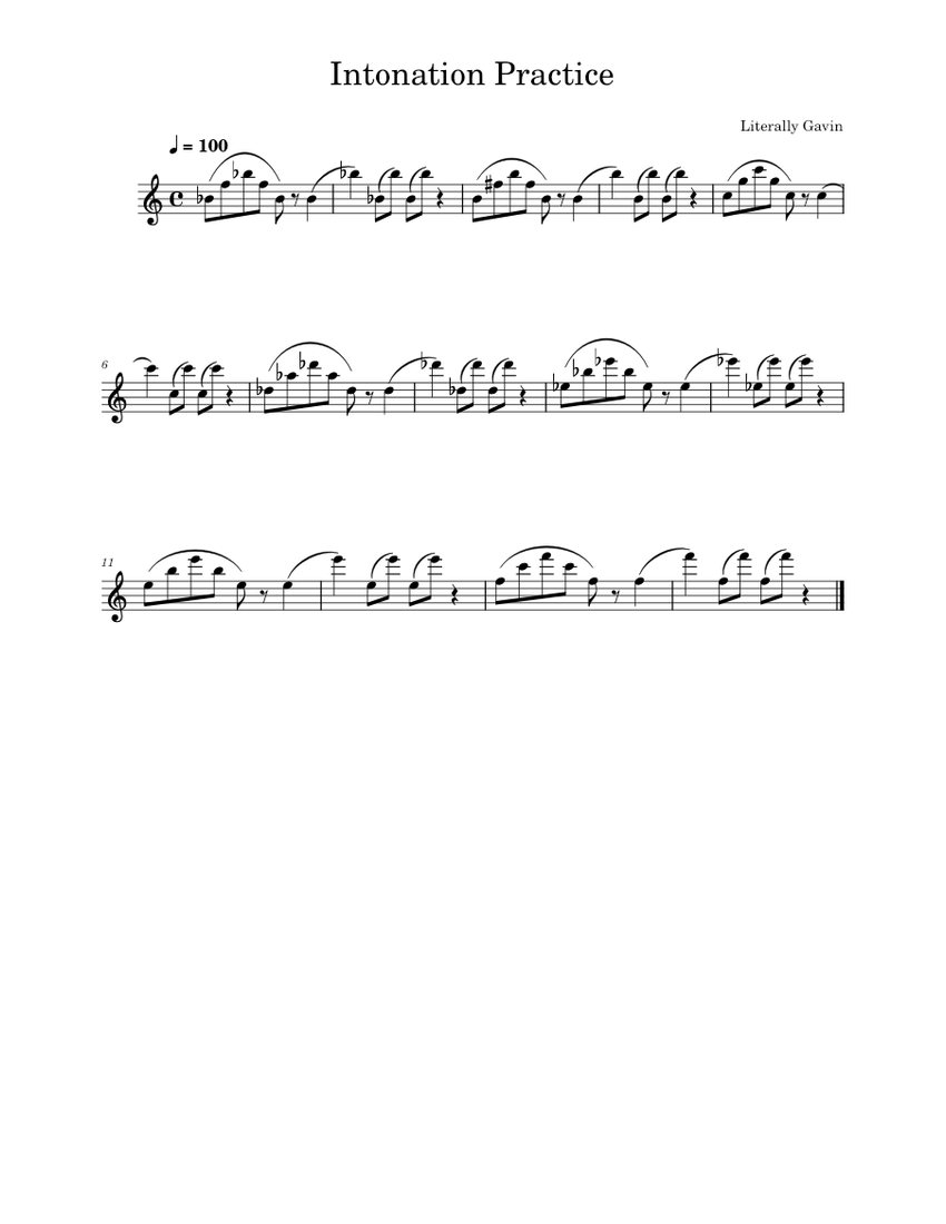 Intonation_Practice Sheet music for Piano (Concert Band) | Musescore.com