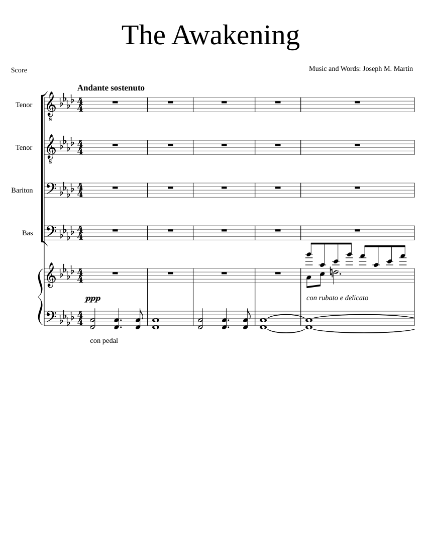 The_Awakening Sheet music for Piano, Tenor, Brass (other) (Mixed ...