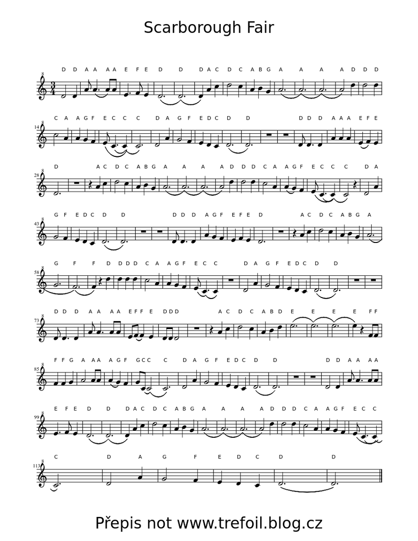 Scarborough fair Sheet music for Recorder (Solo) | Musescore.com