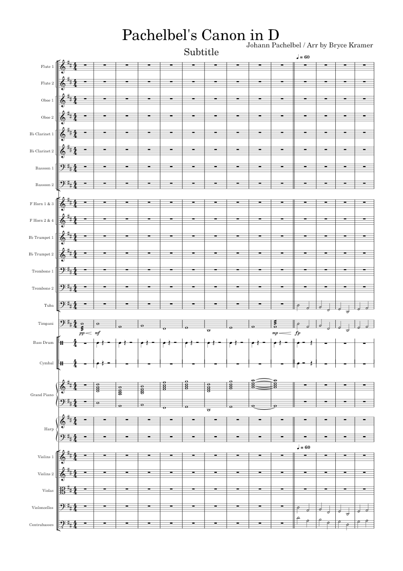 Pachelbel's Canon in D - Johann Pachelbel Sheet music for Piano ...