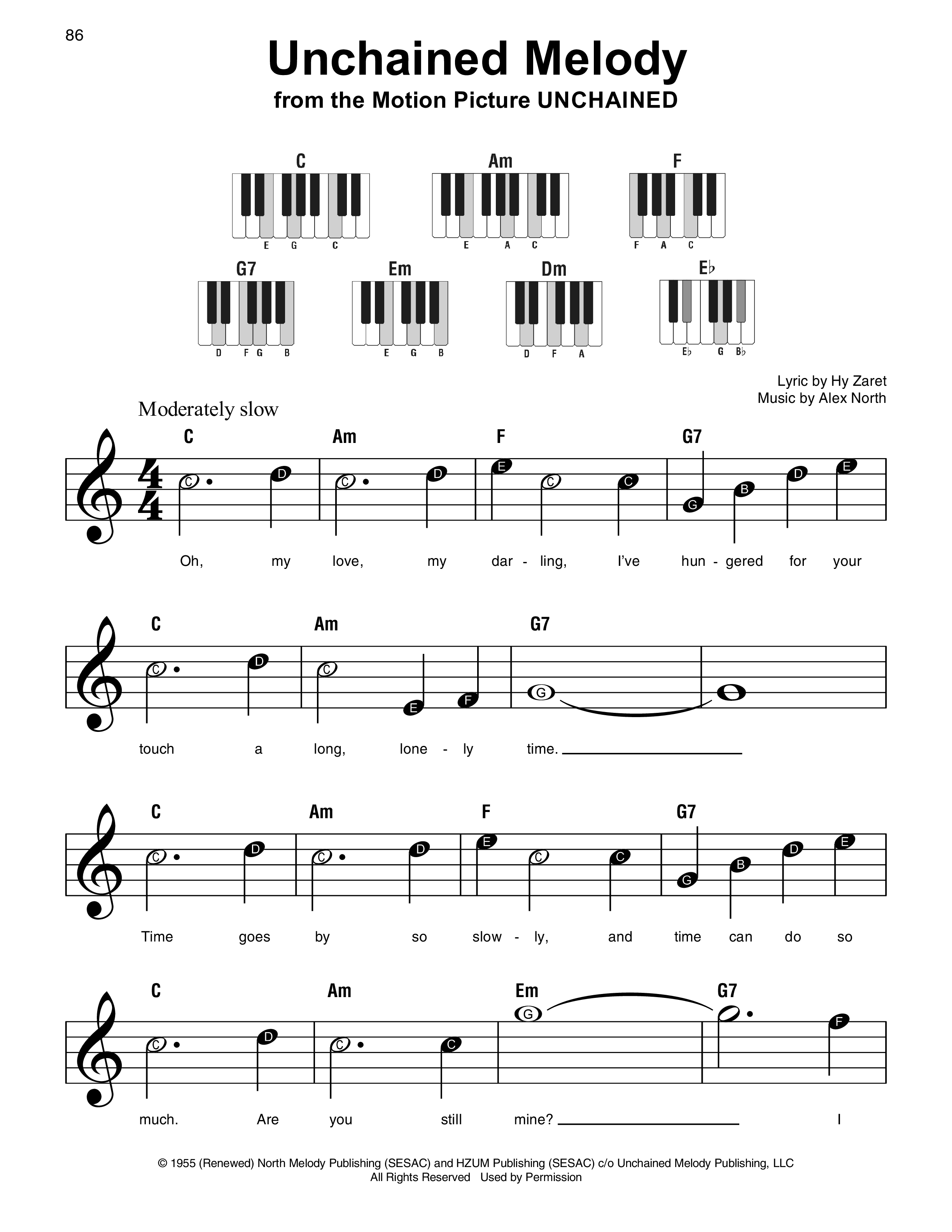 Play Official version of Unchained melody Sheet Music by The Righteous ...
