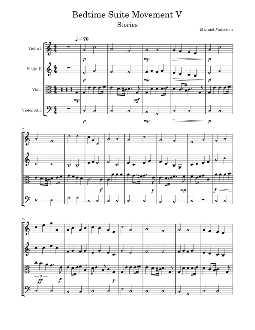 Bedtime_Suite_Movement_V Sheet music for Violin, Viola, Cello (String ...