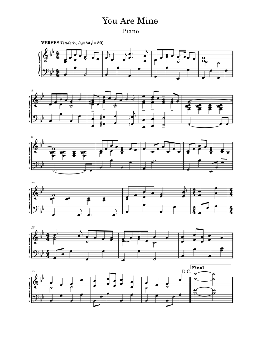 You are mine – Davis Haas - piano tutorial