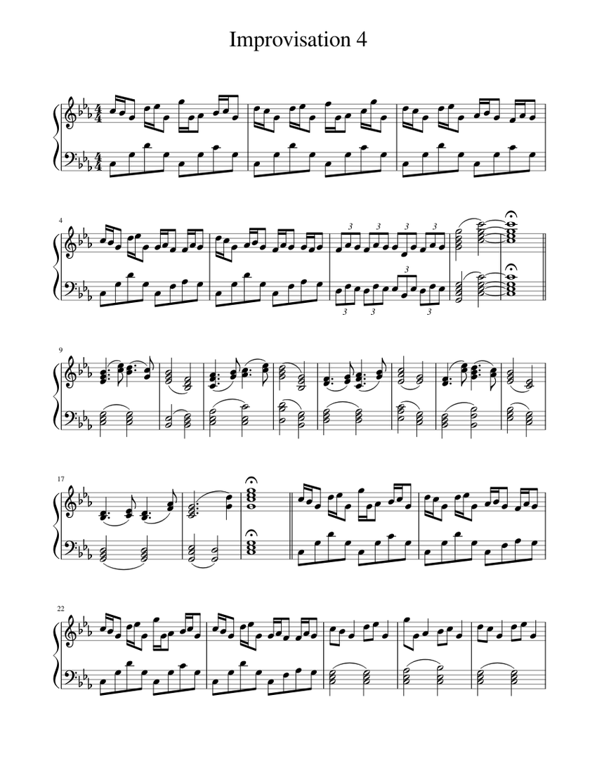 Improvisation 4 Sheet music for Piano (Solo) | Musescore.com