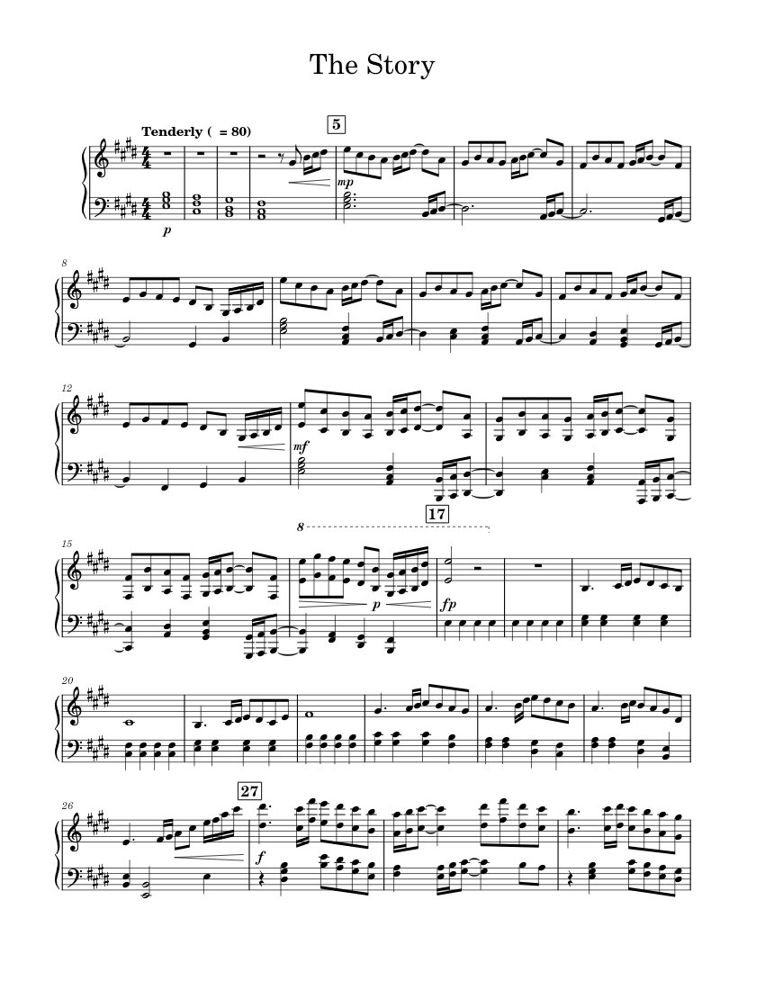The Story Sheet music for Piano (Solo) | Musescore.com