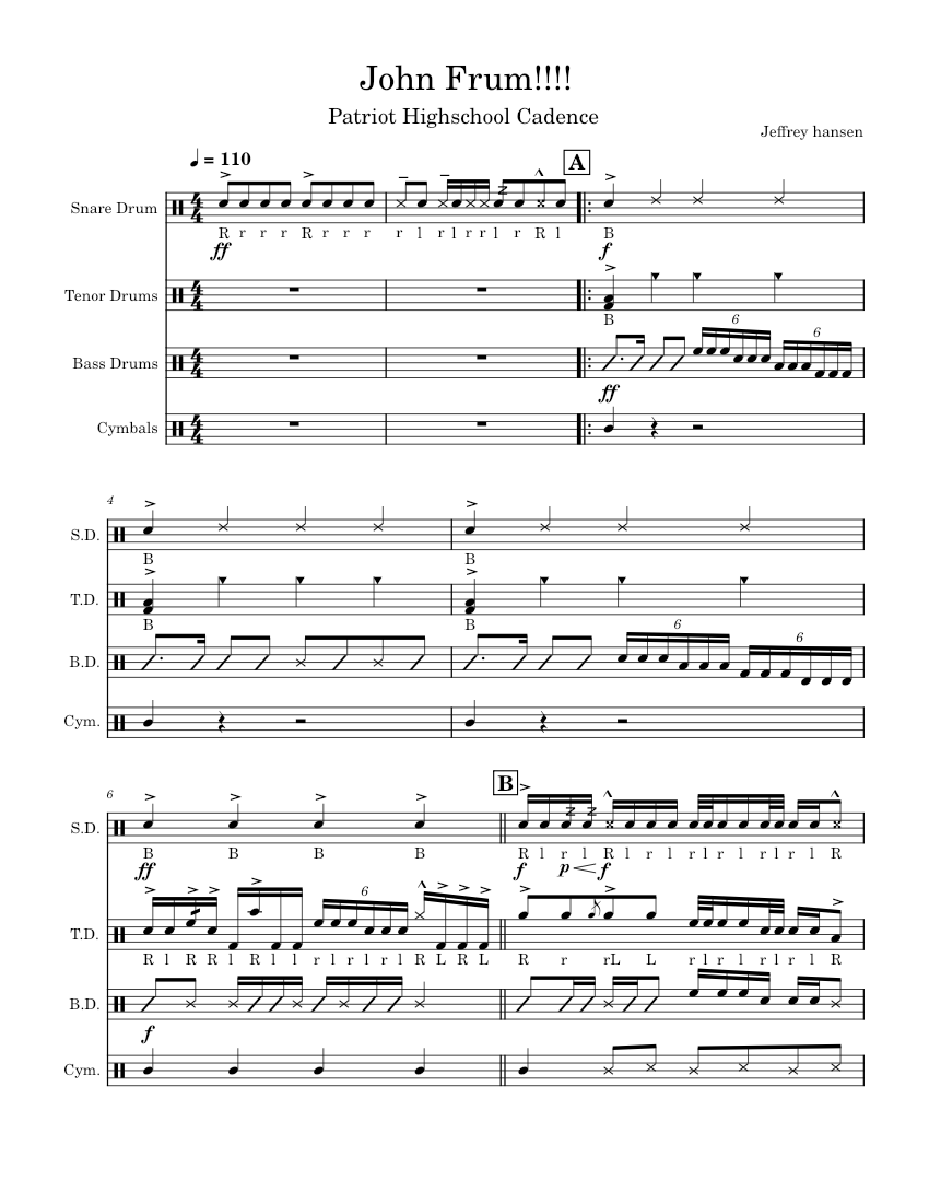 john frum cadence Sheet music for Tuba, Synthesizer, Trumpet other (Mixed Quartet) | Musescore.com