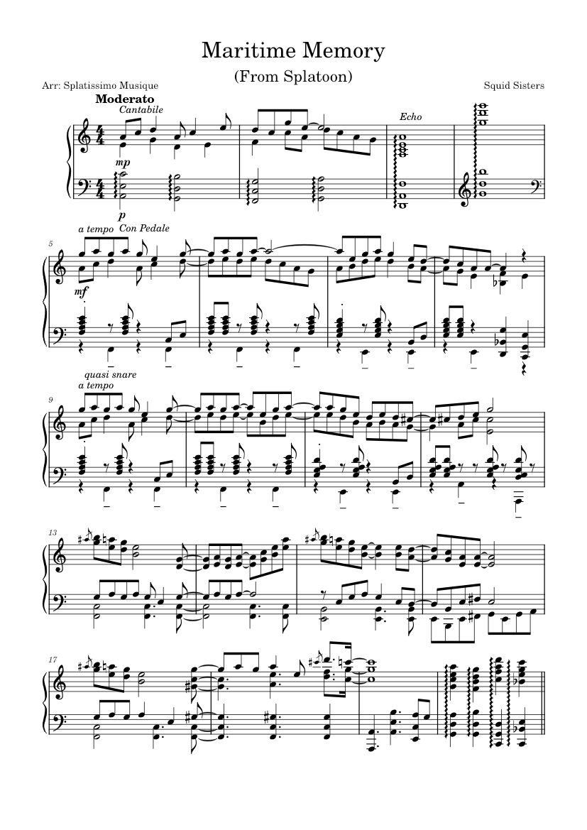 Maritime Memory – Shiho Fujii (Solo Piano Arrangement) Sheet Music for ...