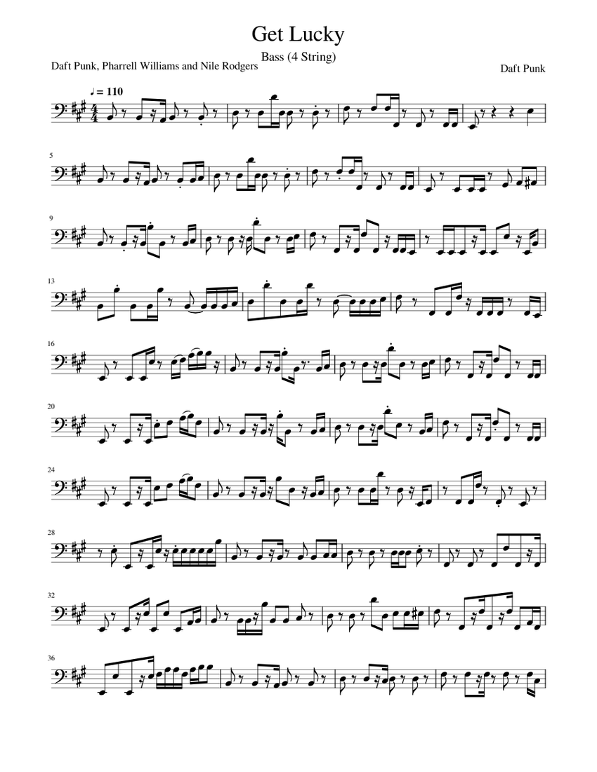 Get Lucky Sheet music for Piano (Solo) Easy | Musescore.com