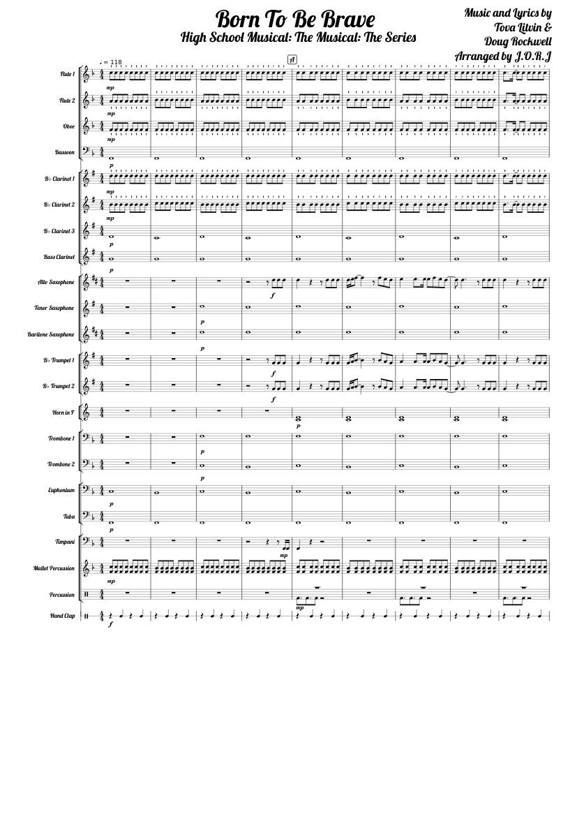 Born To Be Brave HSMTMTS| Band Sheet Music for Trombone, Euphonium ...