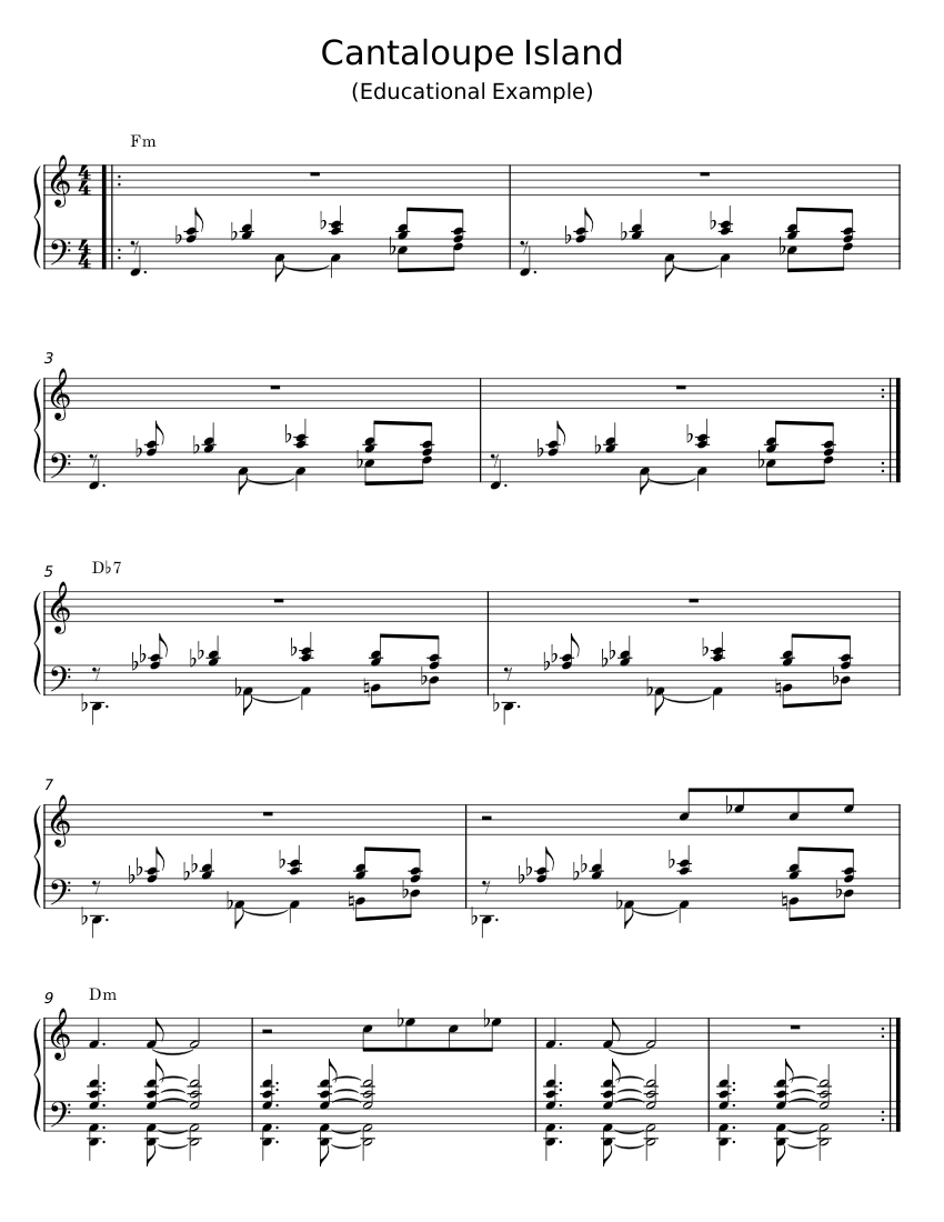 Cantaloupe Island Sheet music for Piano (Solo) Easy | Musescore.com