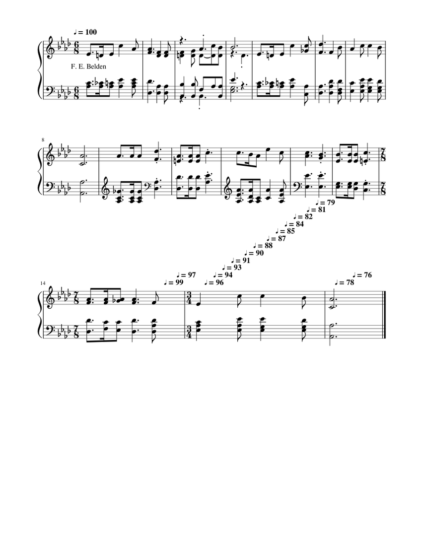 Only one step to Jesus - F. E. Belden Sheet music for Piano (Solo ...