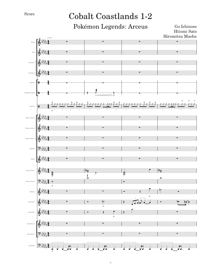 Cobalt Coastlands 1 (Version 2) (Pokémon Legends: Arceus) - Transcribed ...