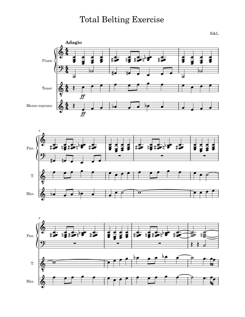 Total Praise - Belting Exercise Sheet music for Piano, Tenor, Mezzo ...
