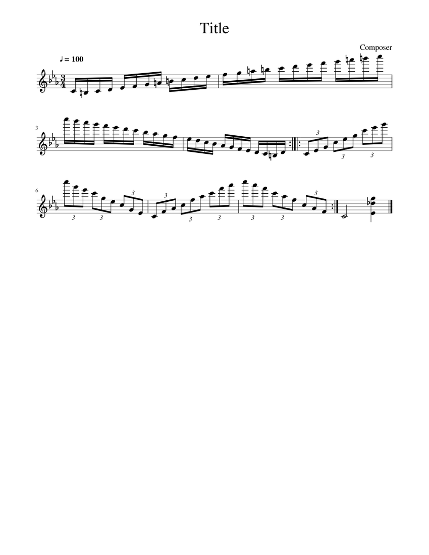 C minor scale Sheet music for Piano (Solo) | Musescore.com