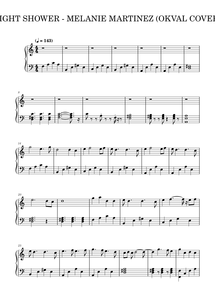 LIGHT SHOWER - Melanie Martinez Sheet music for Piano (Solo) Easy ...