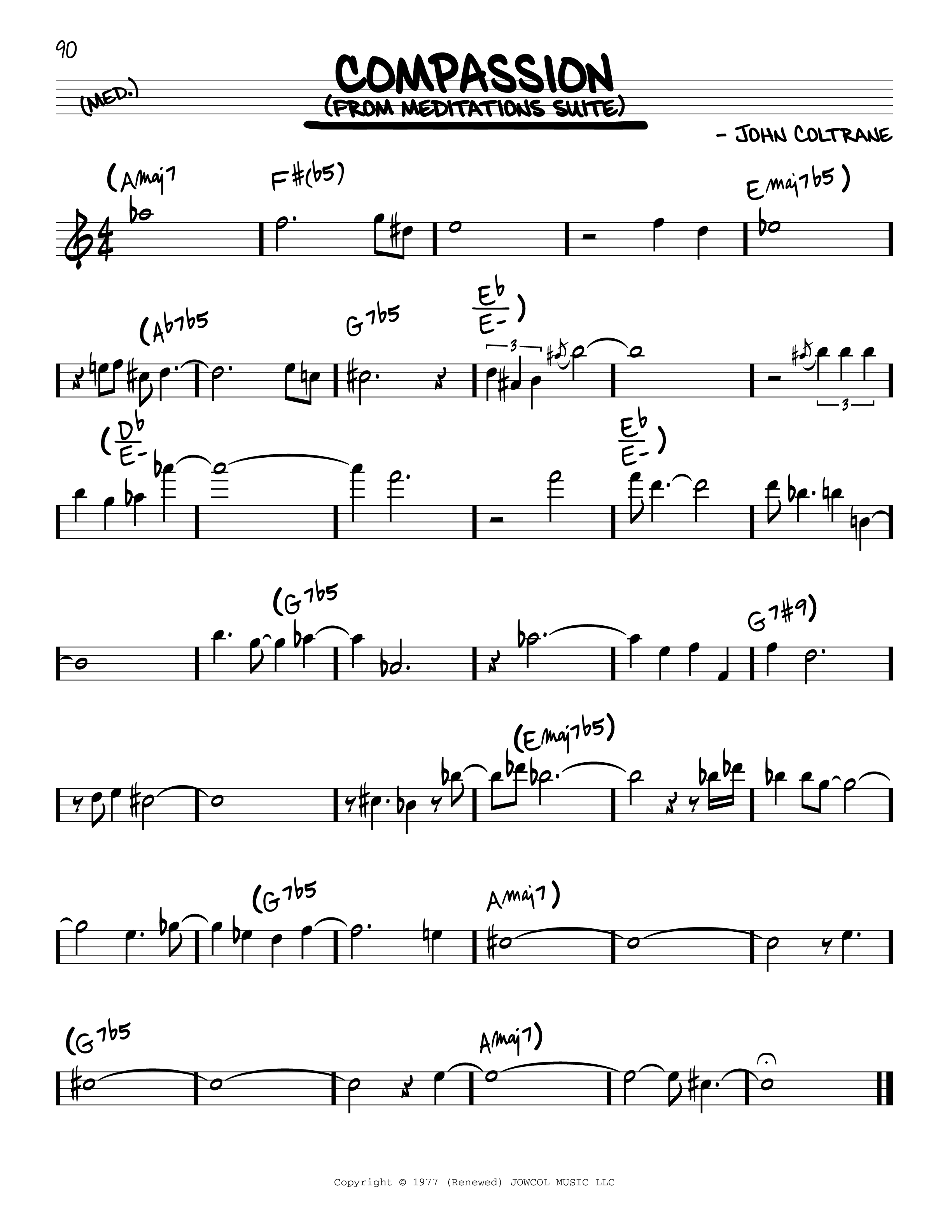 Compassion Sheet music for Piano, Vocals by John Coltrane Official ...