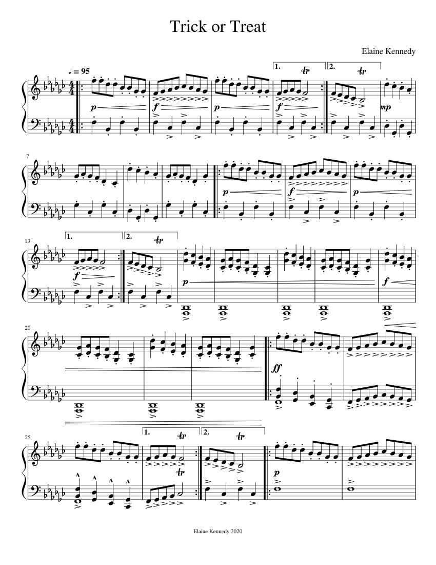 Trick or Treat Sheet music for Piano (Solo) | Musescore.com