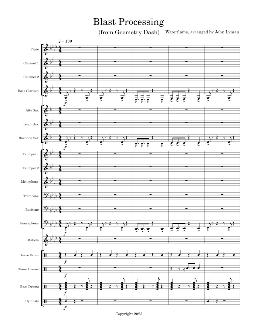 Blast Processing – Waterflame Blast Processing Sheet Music for Trombone ...