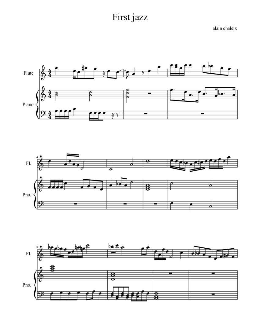 First jazz Sheet music for Piano, Flute (Solo) | Musescore.com