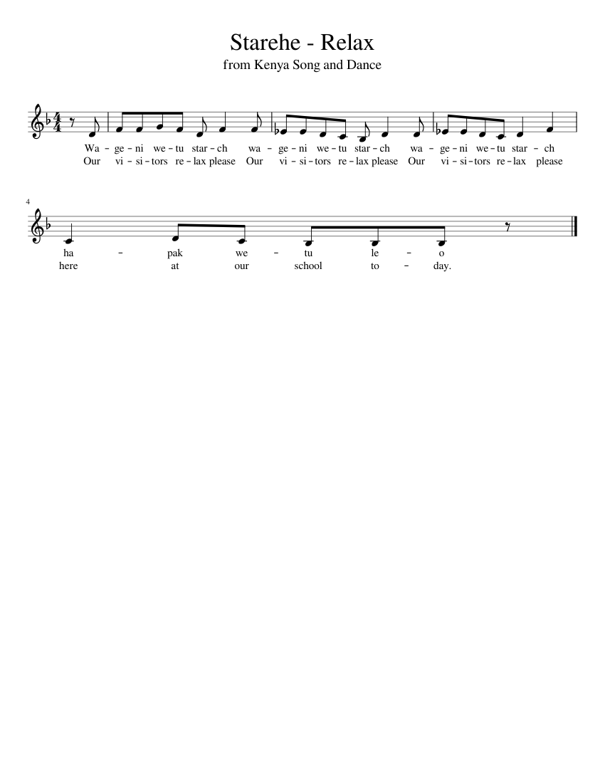 Starehe - Relax Sheet music for Piano (Solo) Easy | Musescore.com