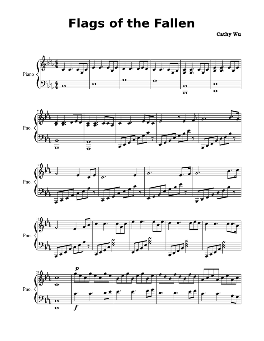 Flags of the Fallen Sheet music for Piano (Solo) | Musescore.com