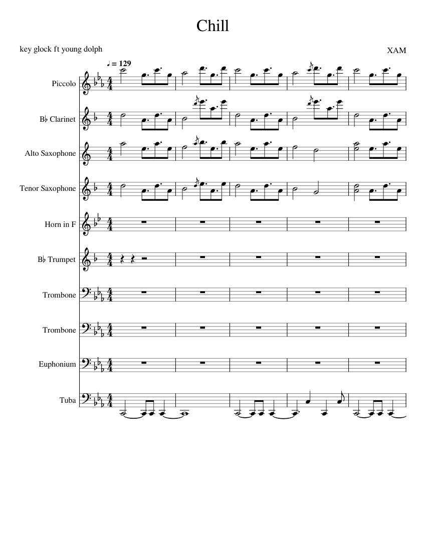 chill Sheet music for Trombone, Euphonium, Tuba, Flute piccolo & more ...
