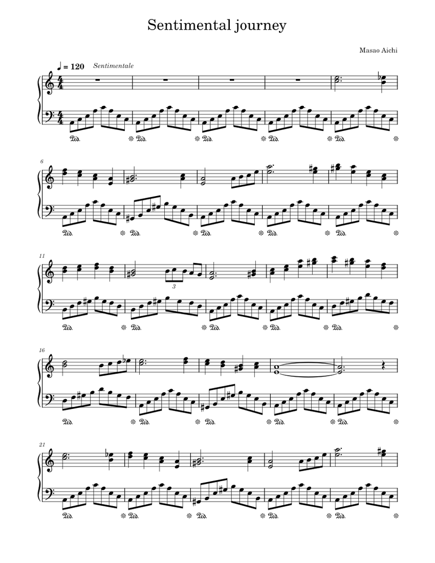 Sentimental journey Sheet music for Piano (Solo) | Musescore.com