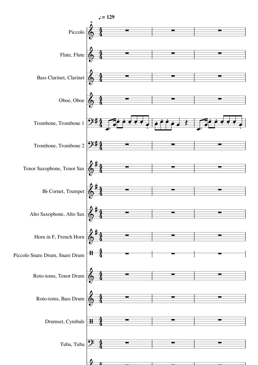 Freaks band arrangement REVISED when mom isnt home Sheet music for Oboe ...