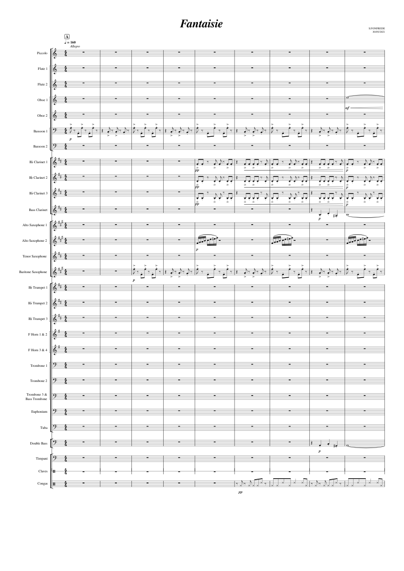 Fantaisie for Concert Band Sheet music for Trombone, Tuba, Flute, Oboe & more instruments ...