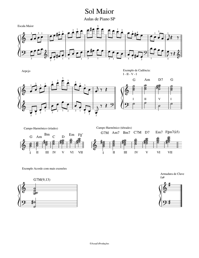 Sol Maior - piano tutorial