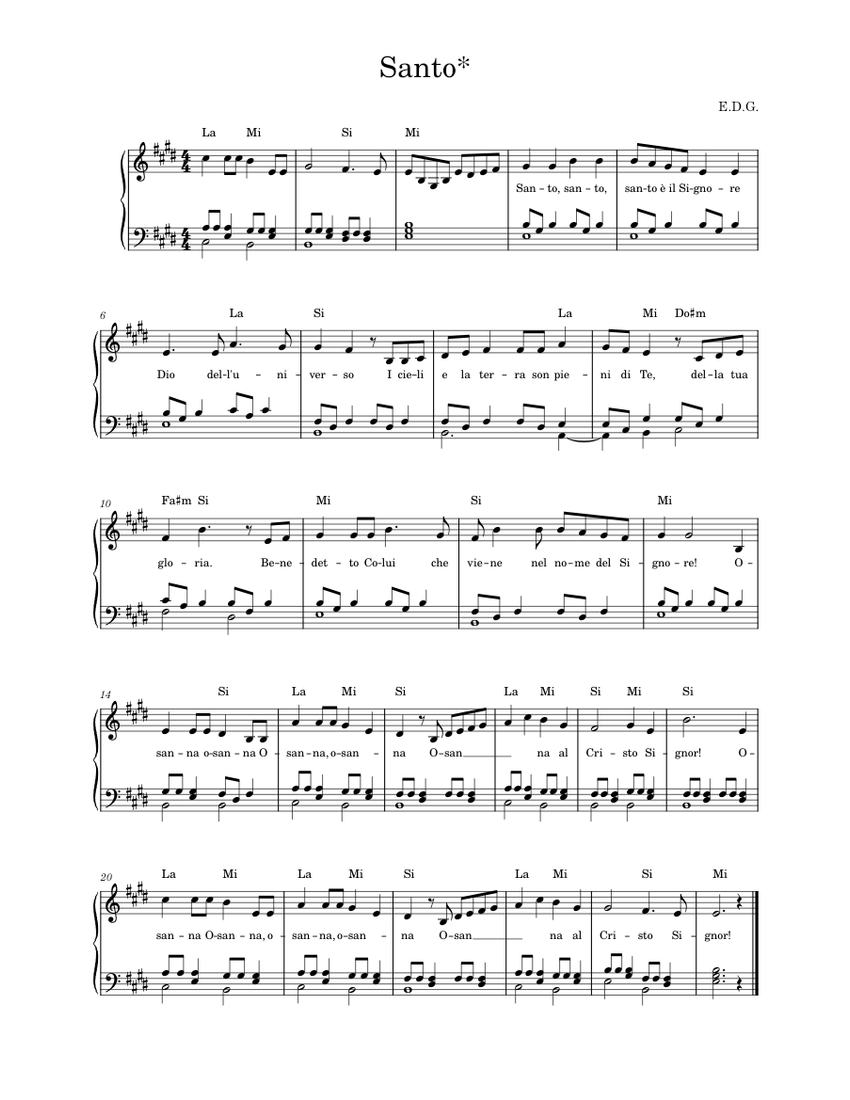 Santo Sheet music for Piano (Solo) Easy | Musescore.com