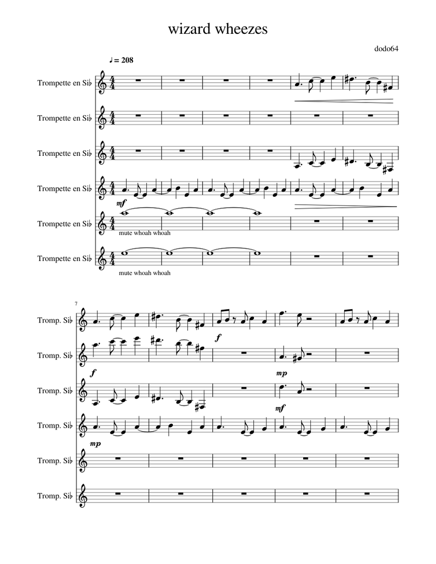 wizard wheezes Sheet music for Trumpet in b-flat (Brass Ensemble ...