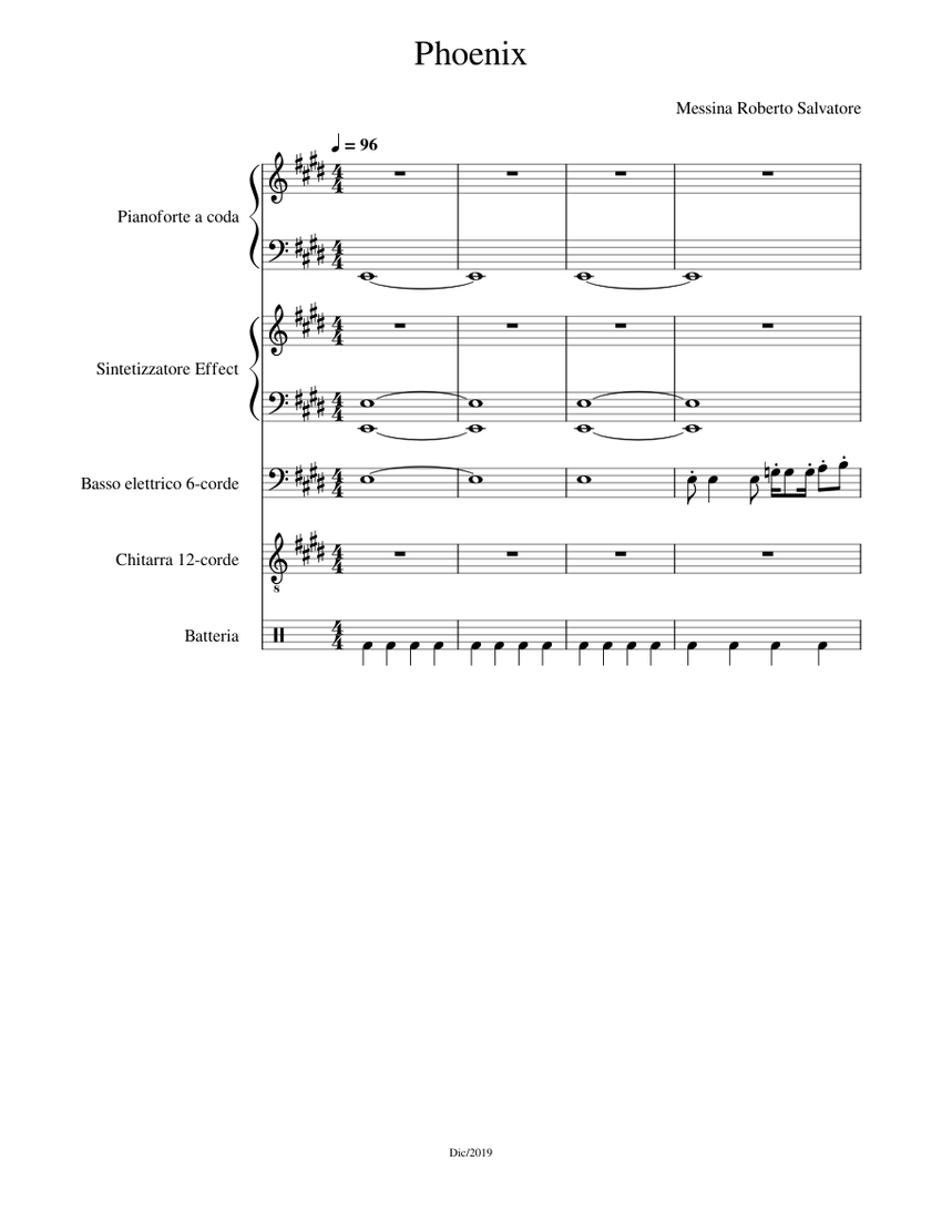 Phoenix Sheet music for Piano, Guitar, Bass guitar, Drum group & more ...