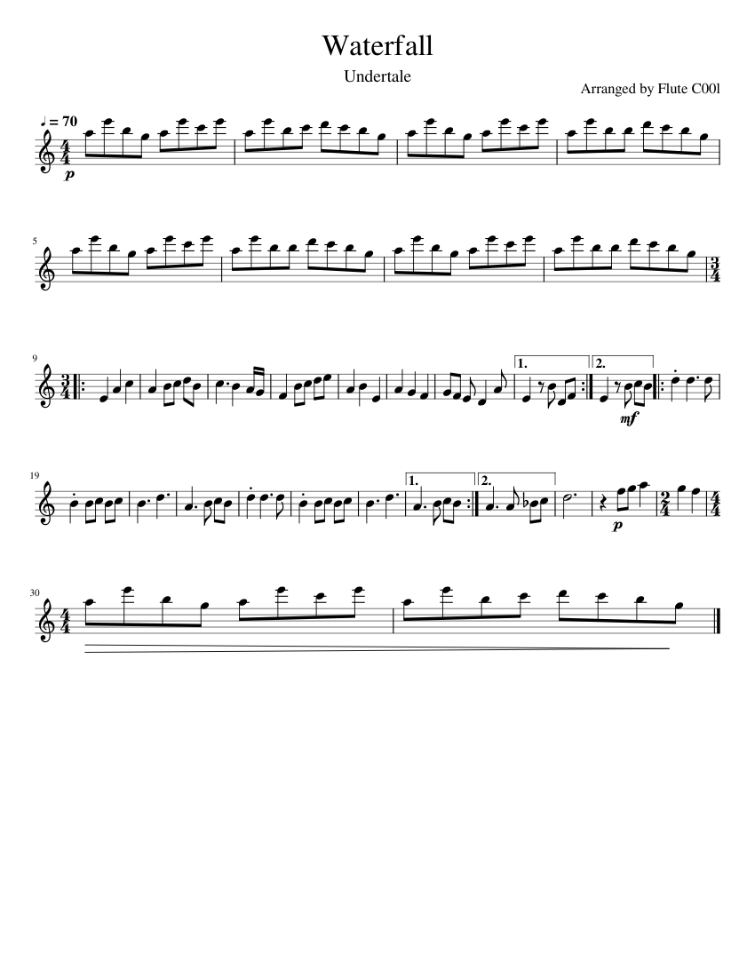 Waterfall Sheet music for Violin (Solo) | Musescore.com
