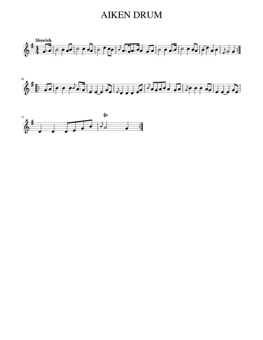 AIKEN DRUM Sheet music for Piano (Solo) | Musescore.com