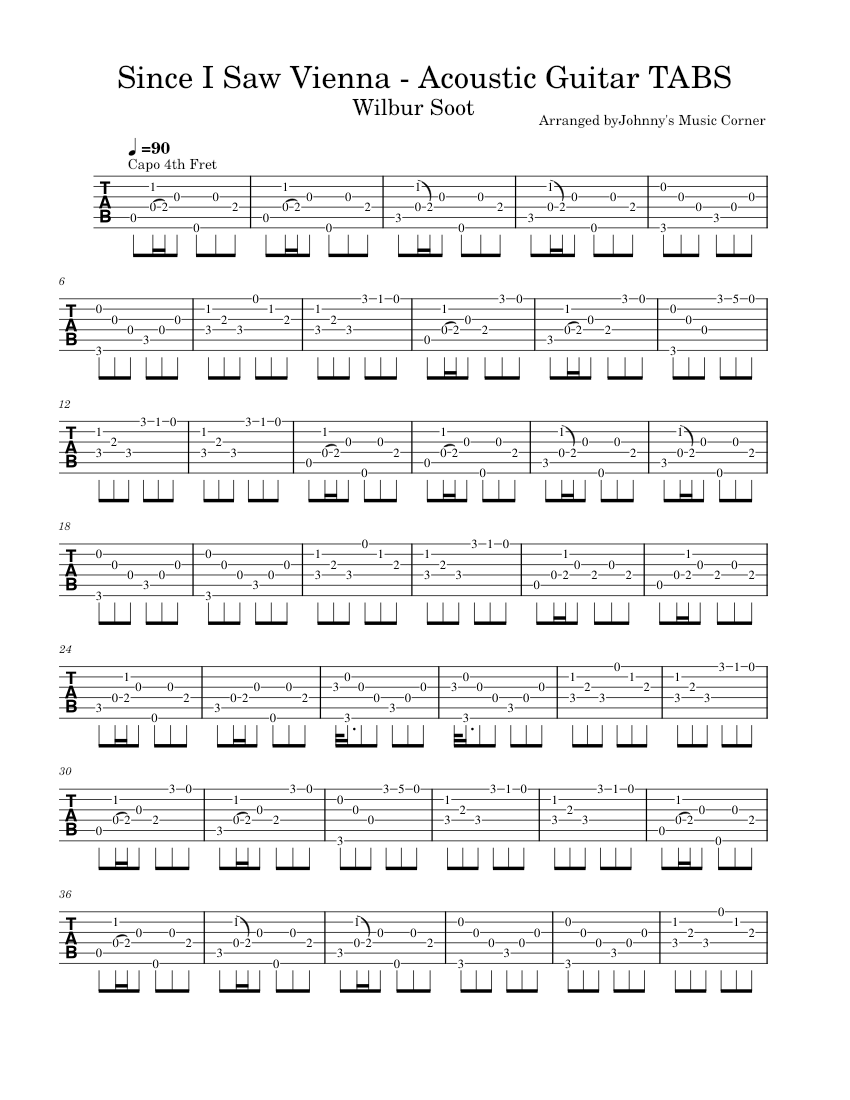 Since I saw Vienna - Wilbur Soot - Guitar Tabs Sheet music for Guitar ...